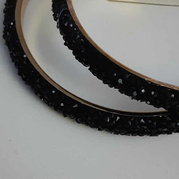 Jewelry | Large Gold And Black Hoops | Poshmark